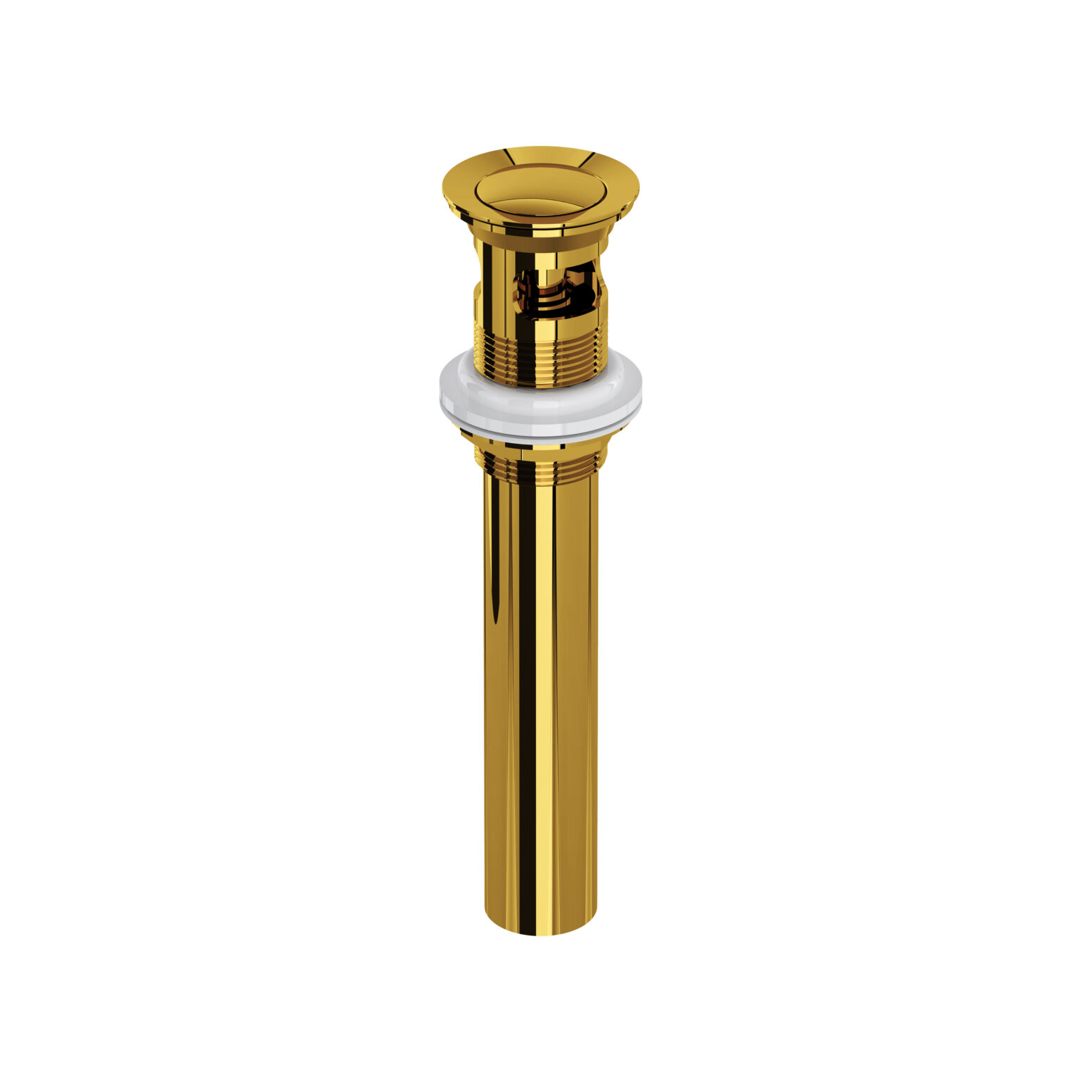 ROHL Lavatory Push Drain With Overflow In Unlacquered Brass • 0127DOFULB